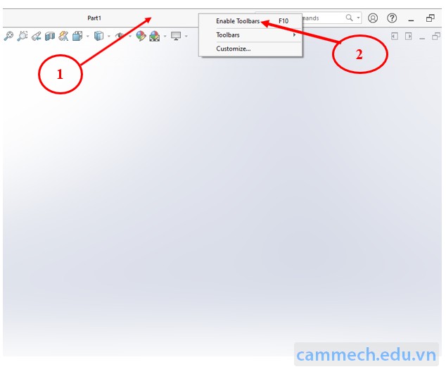 Lỗi thường gặp về giao diện trên Solidworks